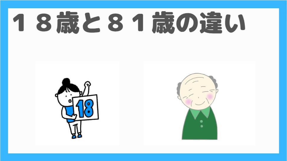 18歳と81歳の違い - しんぶろぐ〜介護ノート〜